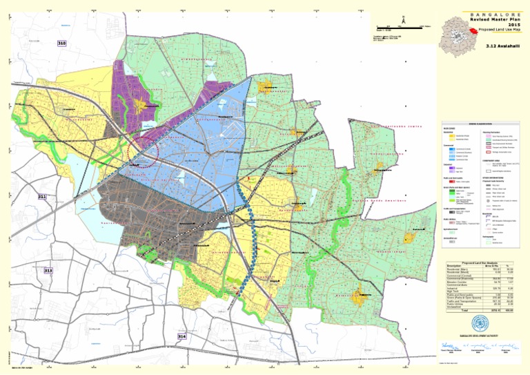 Bengaluru BDA RMP 2015 PLU - PD - 312 Avalahalli | PDF | Geodesy ...