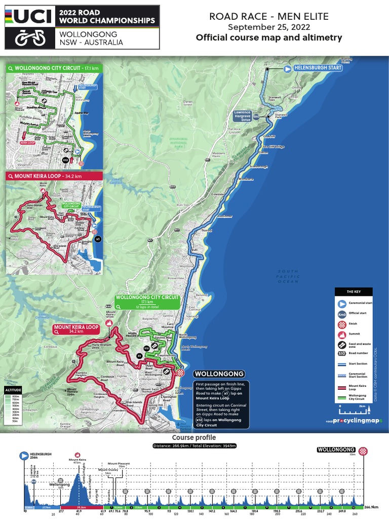 2022 Uci World Championships Wollongong Aus RR Men Elite Map Full | PDF ...