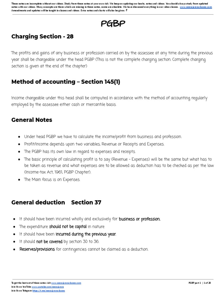 22 PGBP Part 1 Students | PDF | Expense | Tax Deduction