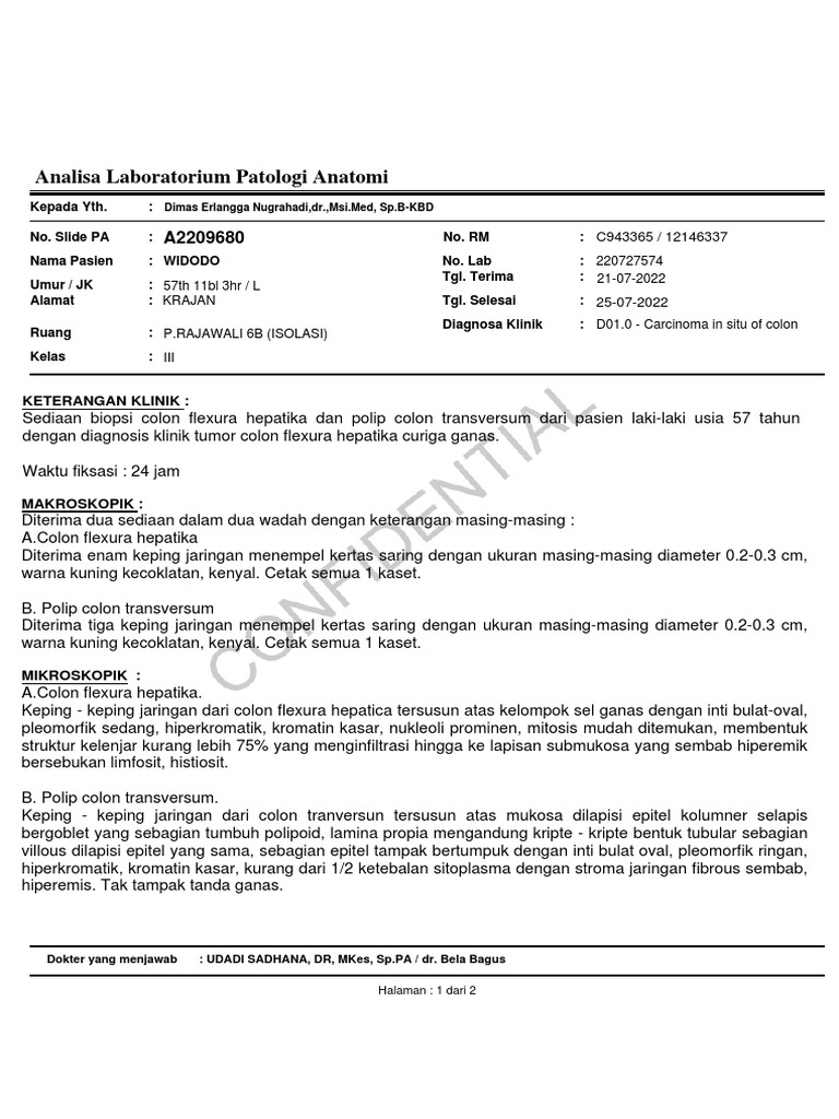 Analisis Flexura Hepatika dan Polip Colon | PDF