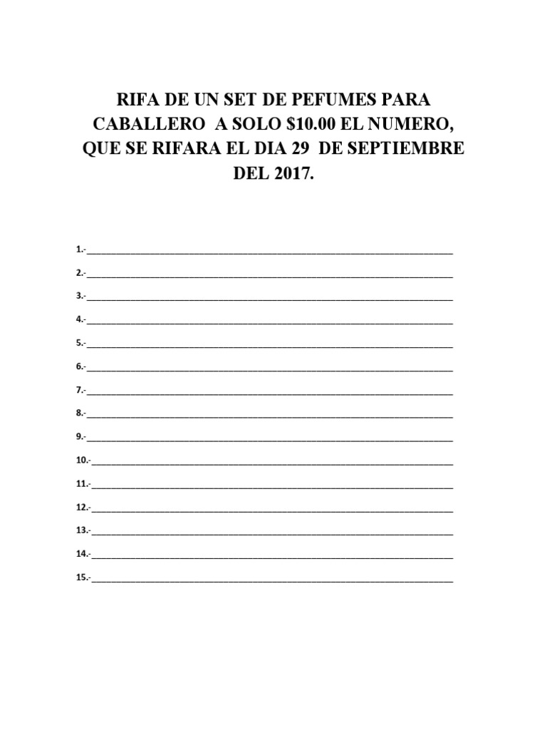 Formato para Rifas | PDF