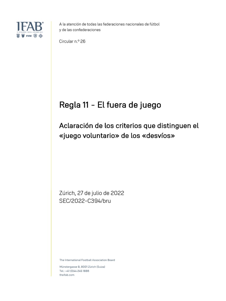 Circular 26 2022 ES | PDF | Asociación de Futbol | Deportes de equipo