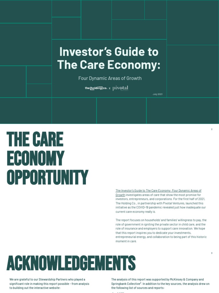 Investor - S Guide To The Care Economy - Four Dynamic Areas of Growth ...