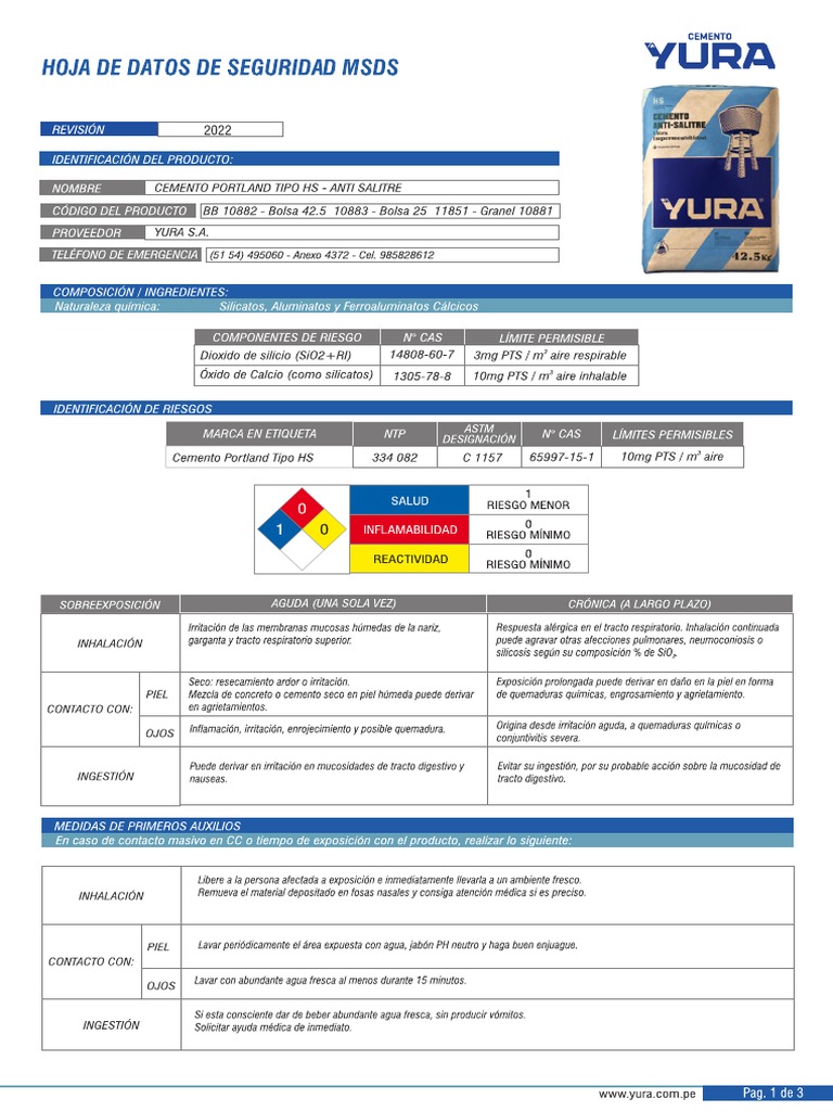 Yura Ficha MSDS HS | PDF