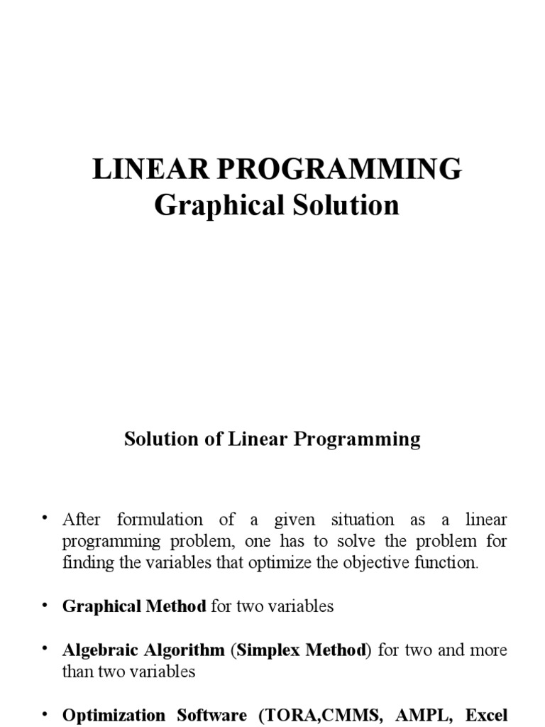 LP Graphical Solution | PDF | Mathematical Optimization | Linear ...