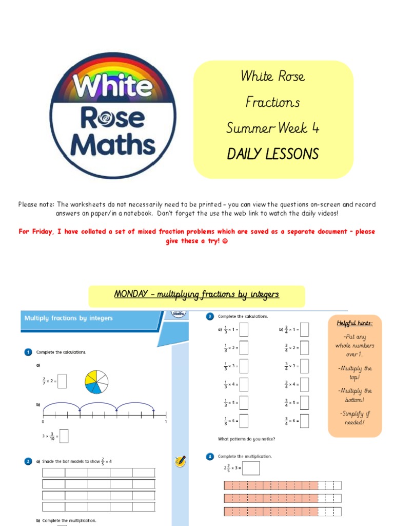 Y6 White Rose Problems Mon Thurs | PDF | Mathematical Notation ...