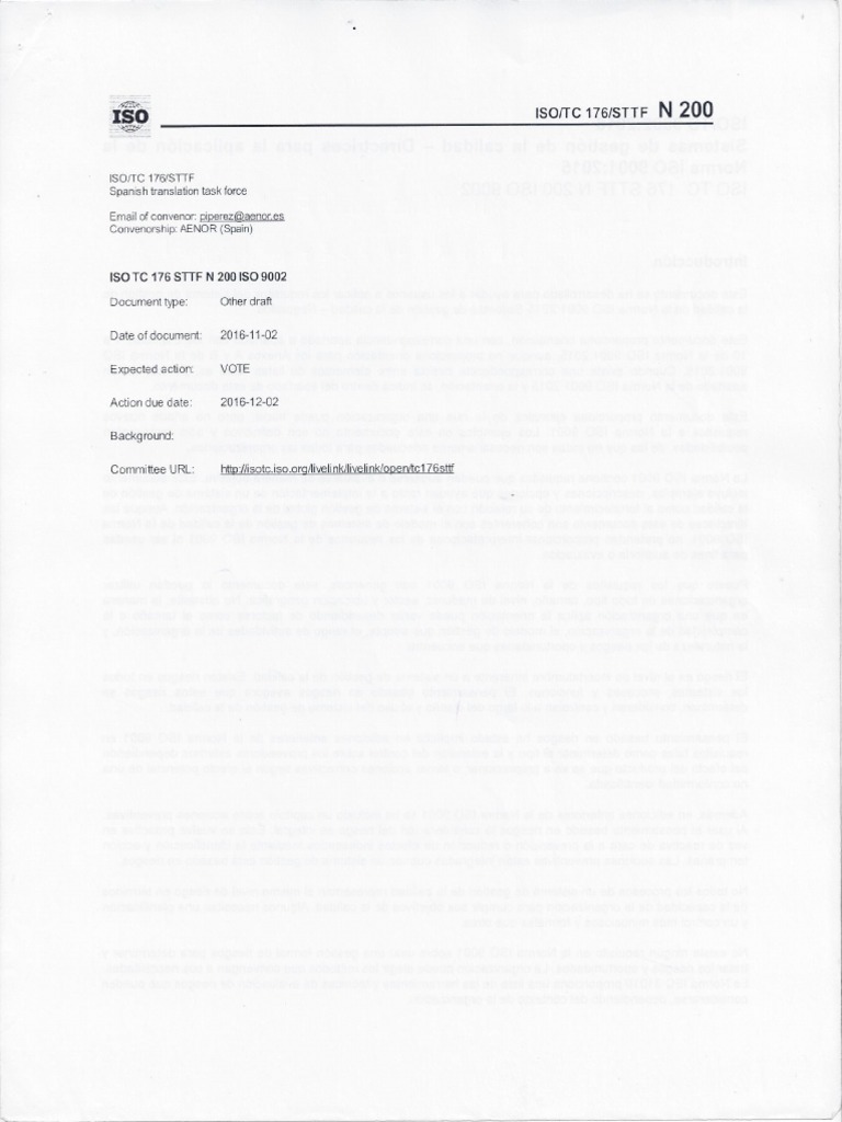 Norma Iso 9002 - 2016 Parte I | PDF