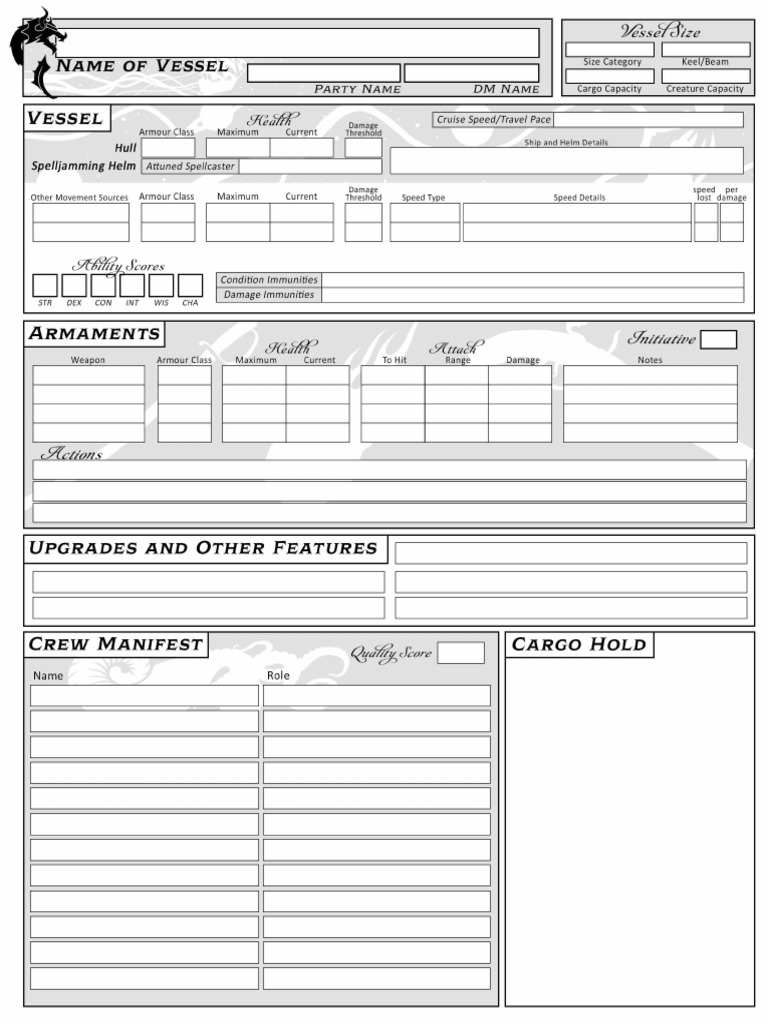 1970593-Complete Spelljamming Sheet 5e Monochrome | PDF