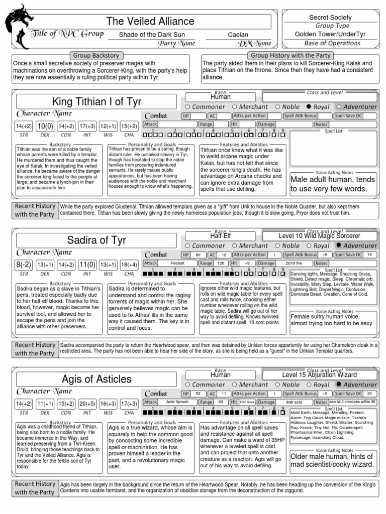 1970593-Complete NPC Sheet 5e - Example | PDF