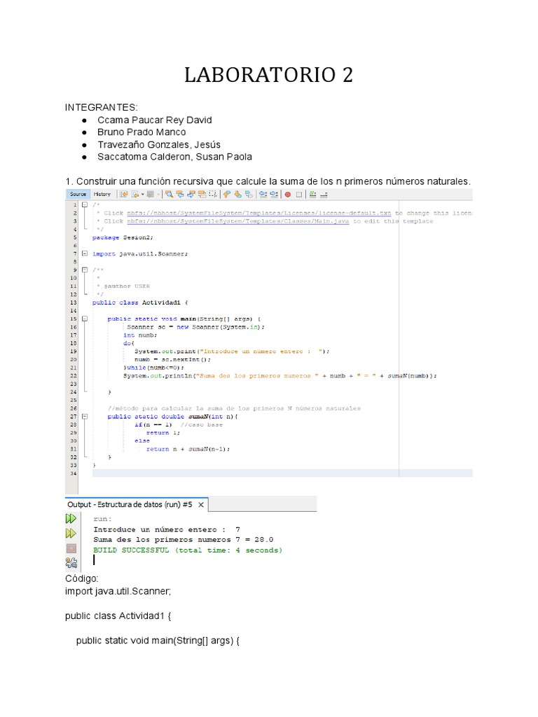 Funciones Recursivas en Java: Ejercicios | PDF | Java (lenguaje de programación) | Informática