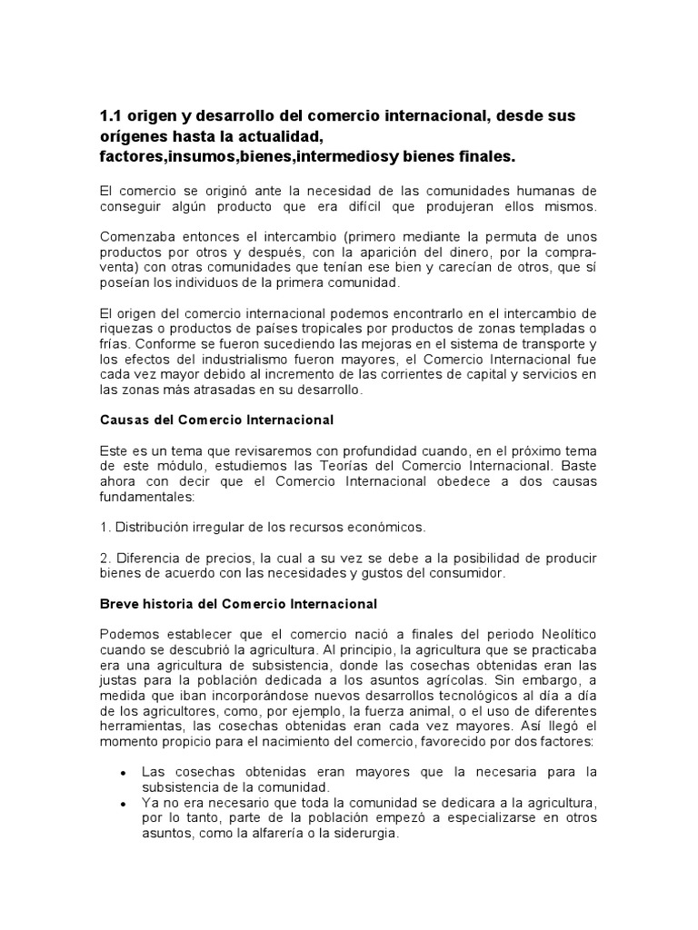 Historia del Comercio Internacional | PDF | Comercio | Economias