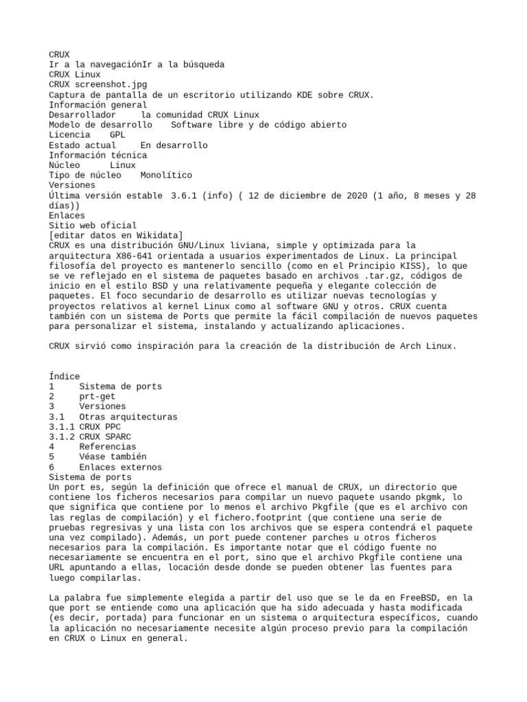 CRUX | PDF | Software libre | Linux