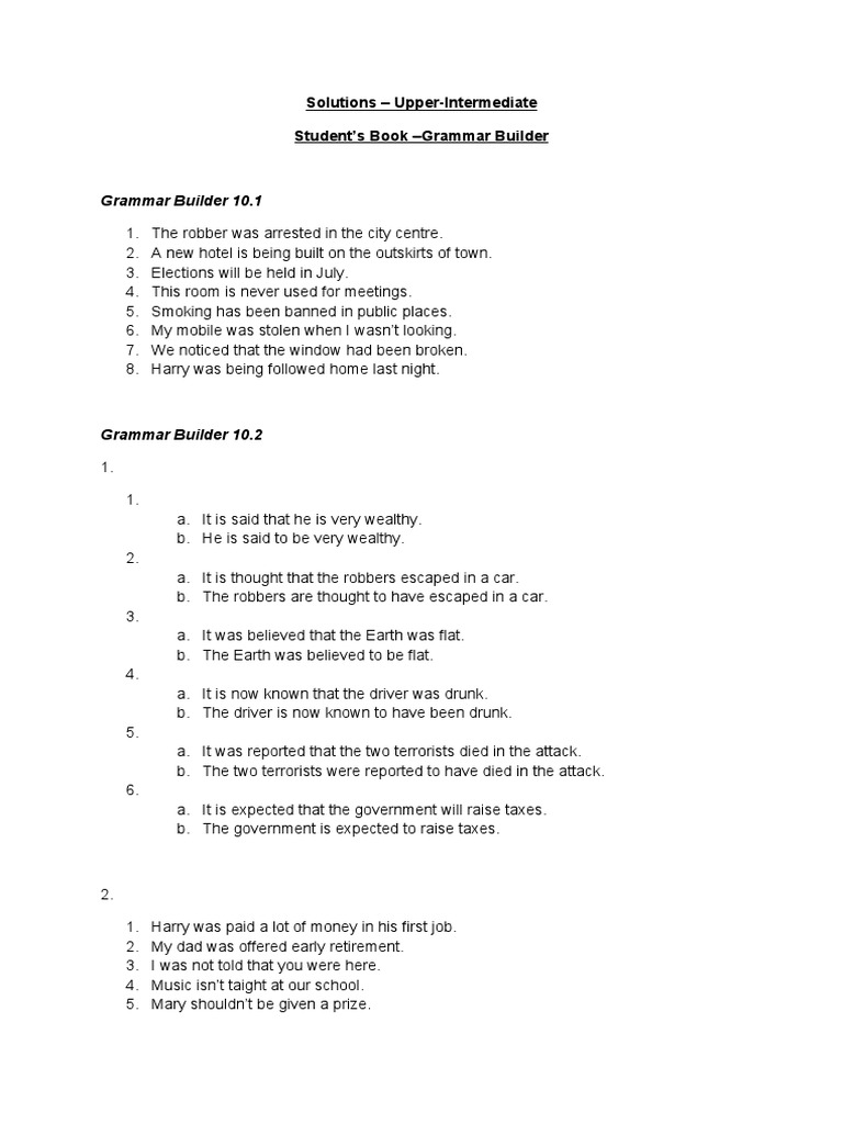 Grammar Builder KEY | PDF | Astronomy | Outer Space