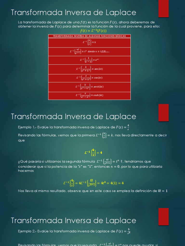 4.1 Transformada Inversa de Laplace | PDF | Aritmética | Matemática ...