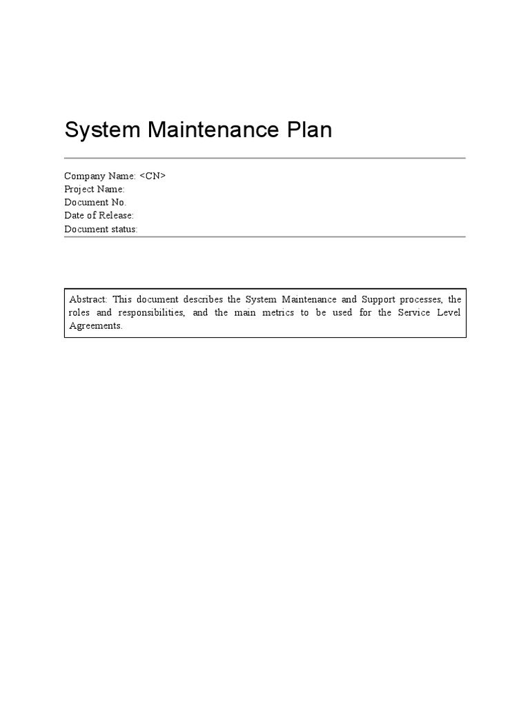 System Maintenance Plan | PDF | Computer Virus | Information Technology ...