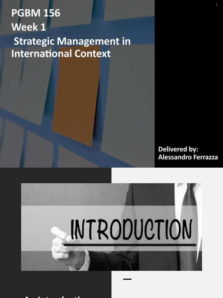 Week 1 Introduction To Strategy Lecture Slides | PDF | Strategic Management | Business
