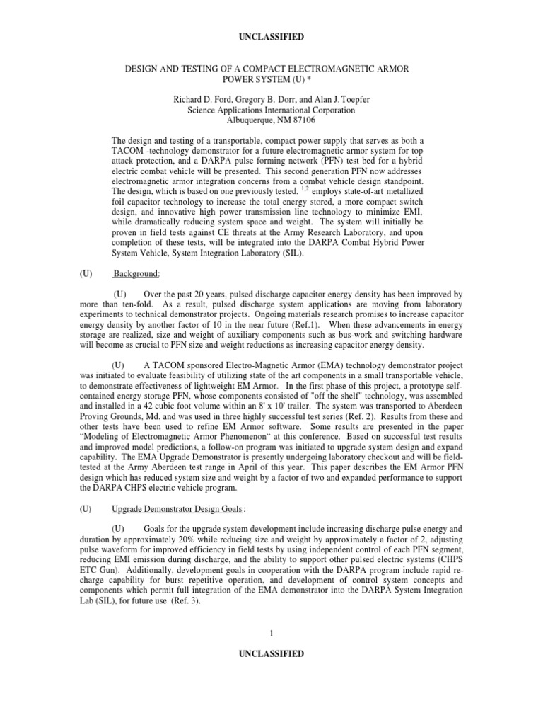 Electromagnetic Armour | PDF | Capacitor | Insulator (Electricity)