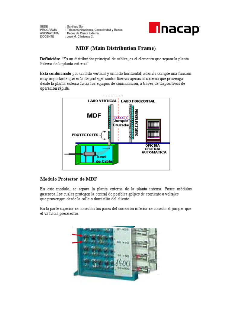 MDF | PDF | Electrónica | Telecomunicaciones
