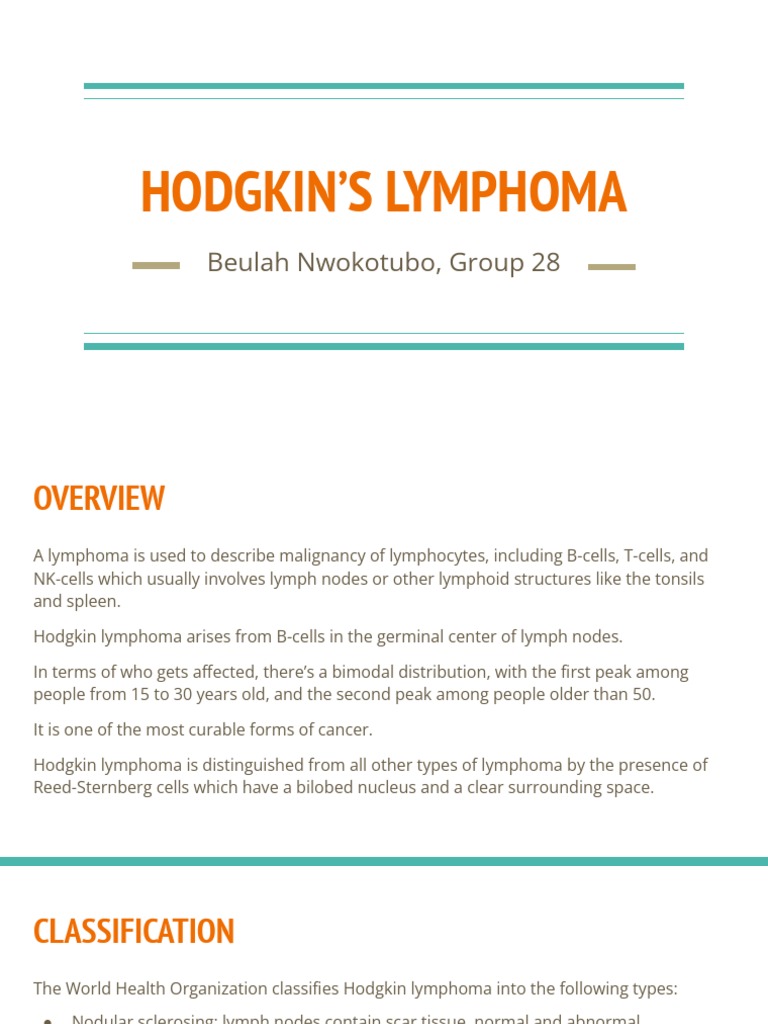 Hodgkin's Lymphoma | PDF | Lymphoma | Lymphatic System