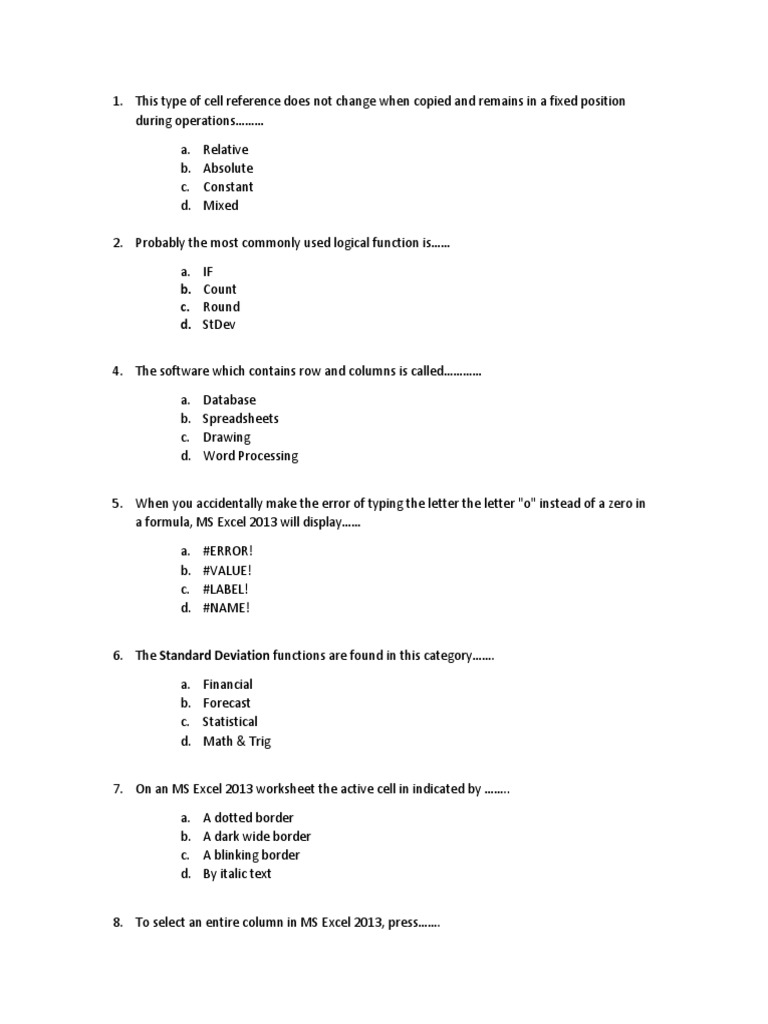 ICT 122 Questions Bank-1 | PDF | Databases | Relational Database