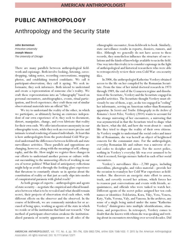 The Anthropology of Police As Public Anthropology | PDF | Anthropology ...