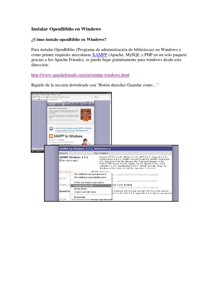 Instalar OpenBiblio en Windows | PDF | Php | Microsoft Windows