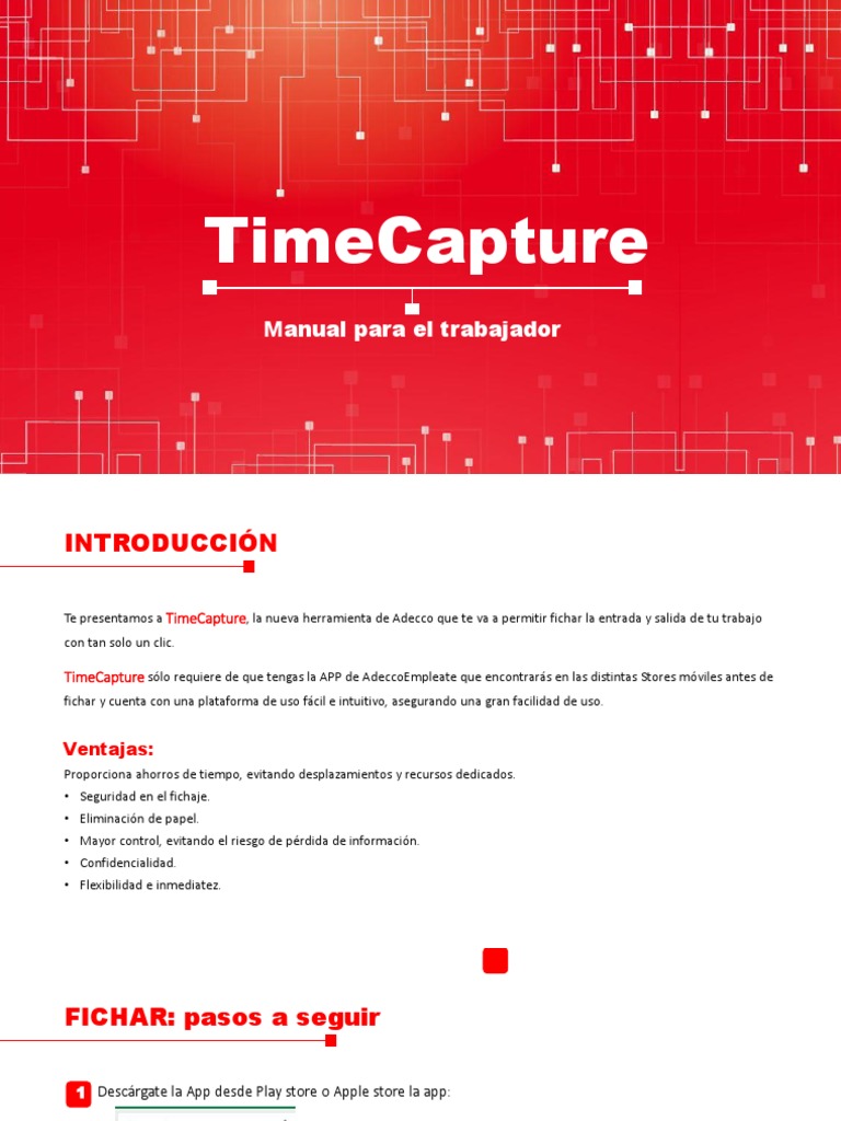 Manual Trabajador Time Capture | PDF | Aplicación movil | Contraseña