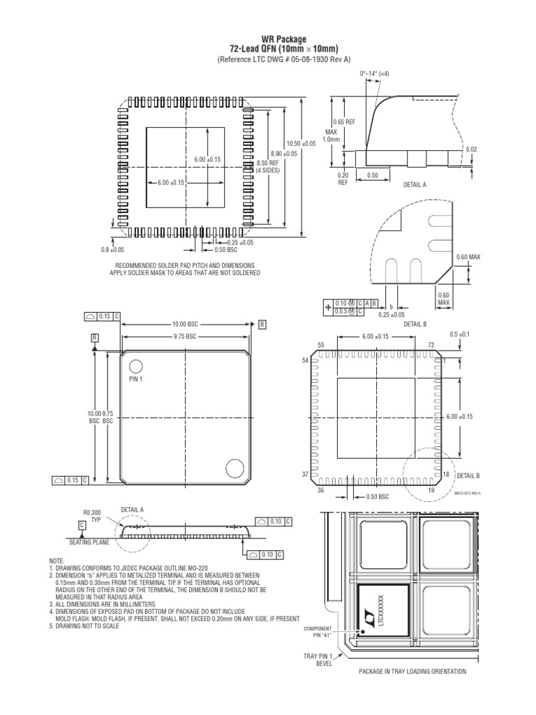 WR Package 72-Lead QFN (10mm: (Reference LTC DWG # 05-08-1930 Rev A ...