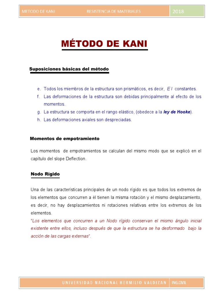 Metodo de Kani | PDF | Rigidez | Ingeniería Aeroespacial