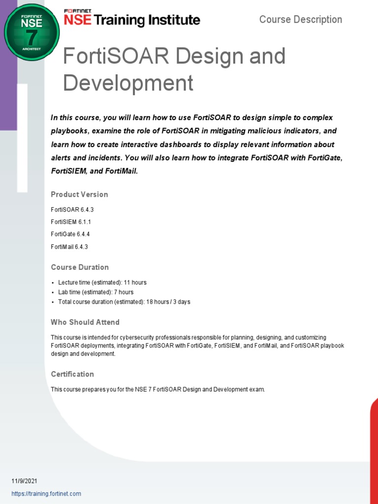 FortiSOAR Design and Development 6.4 Course Description | PDF | Software Development ...