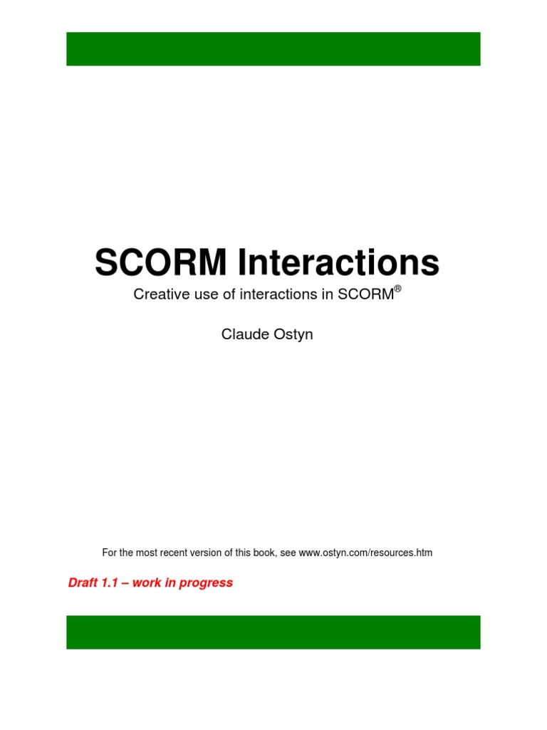 SCORM Interactions | PDF | Data Model | Multiple Choice SCORM Interactions | PDF | Data Model | Multiple Choice