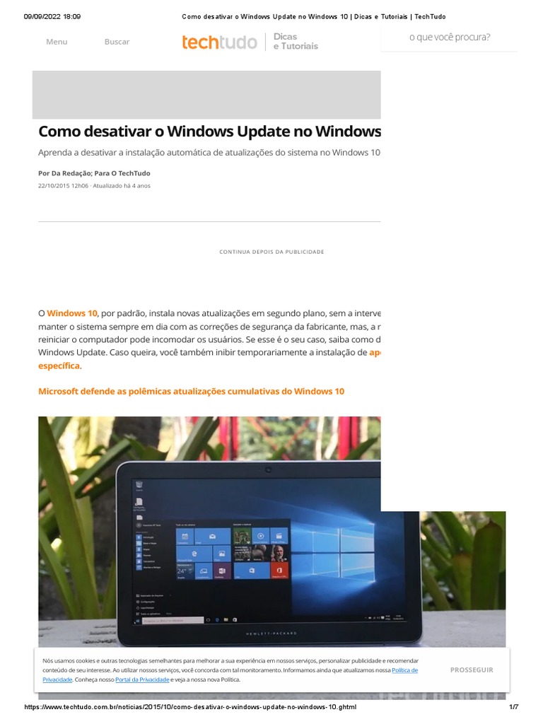 Como Desativar o Windows Update No Windows 10 - Dicas e Tutoriais - TechTudo | PDF | Windows 10 ...