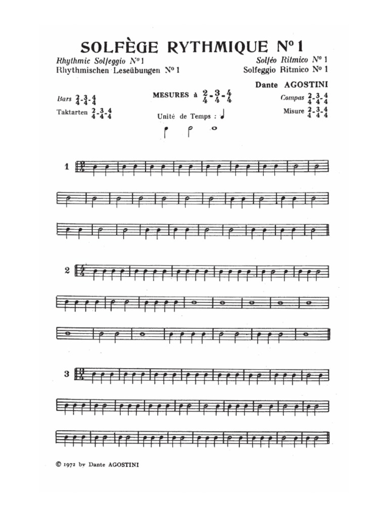 Dante Agostini - Solfeo Ritmico 1 Final | PDF