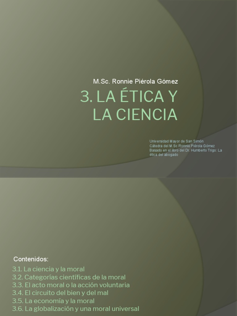 3.la Ética y La Ciencia | PDF | Moralidad | Comportamiento