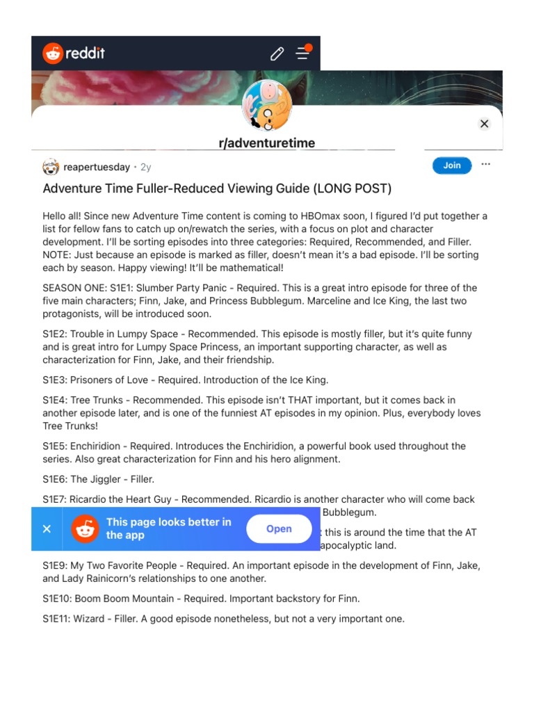 Adventure Time Fuller-Reduced Viewing Guide (LONG POST) - Adventuretime ...