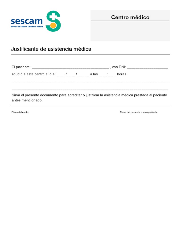 Justificante Medico Sescam | PDF