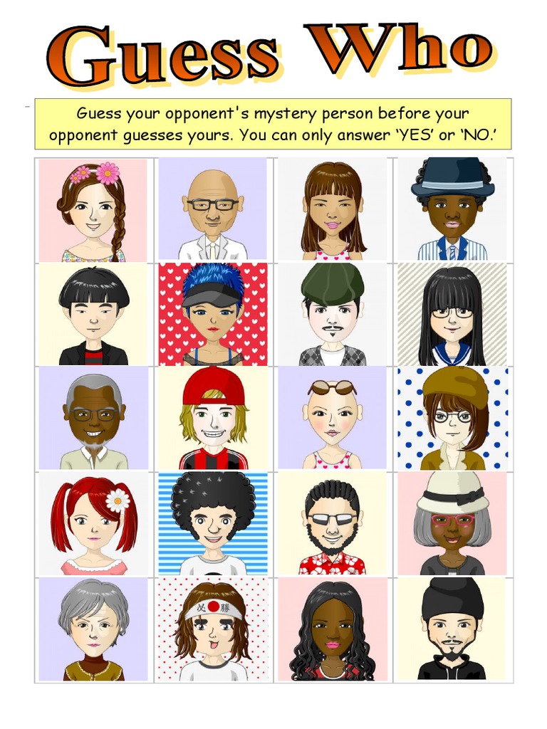 Guess Who Boardgame With 20 Characters Boardgames Fun Activities Games ...