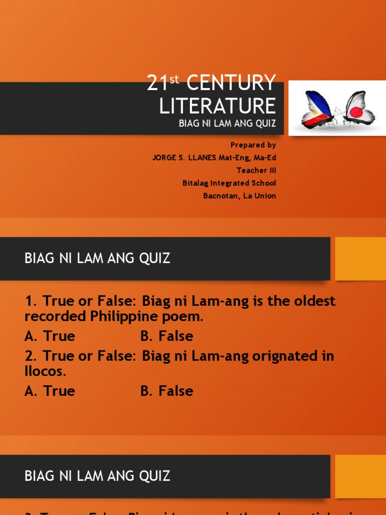 Lam Ang Quiz | PDF