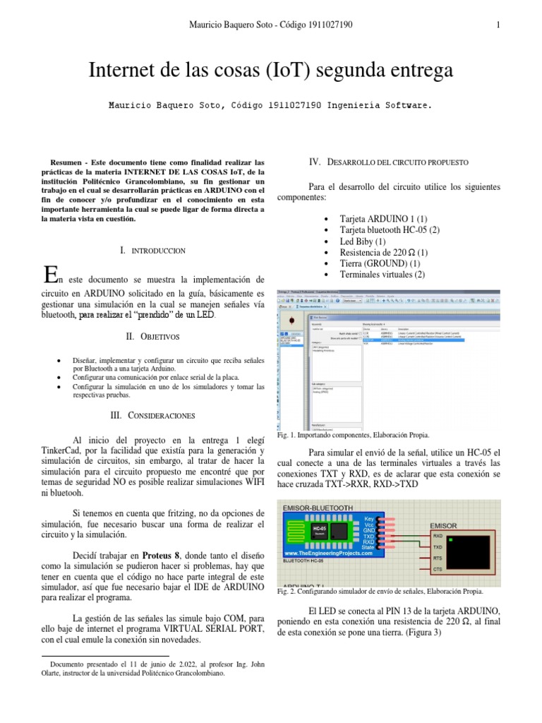 Entrega 2 IoT | PDF | Arduino | Internet de las Cosas