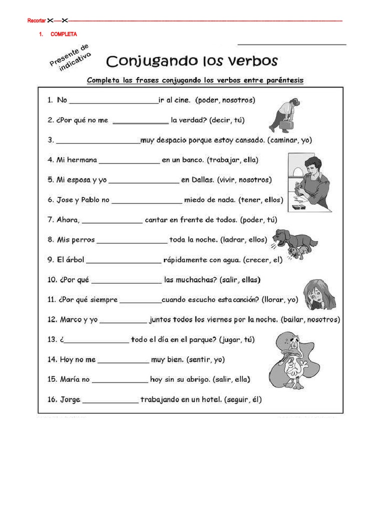COM-Recortable-Nº21-Verbos en Infinitivo-Ejercicios | PDF