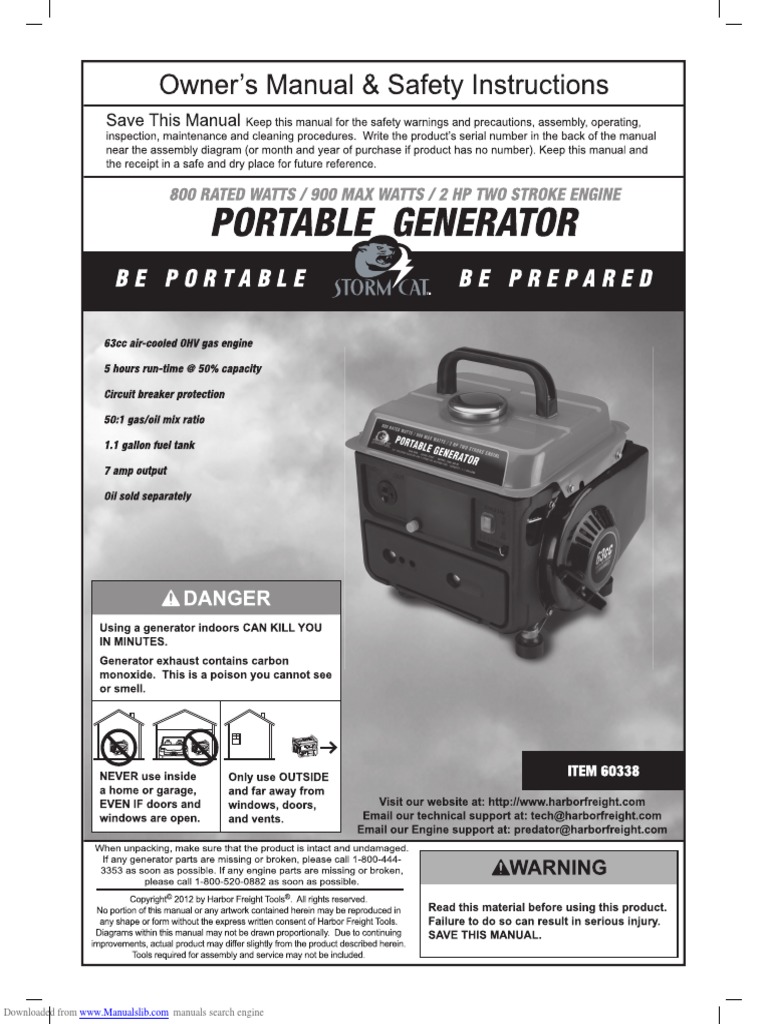 Manual Generador Storm Cat | PDF | Gasoline | Electric Power