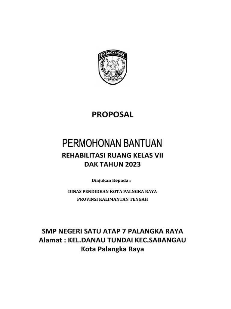 Proposal DAK Rehap Ruang Kelas VII | PDF