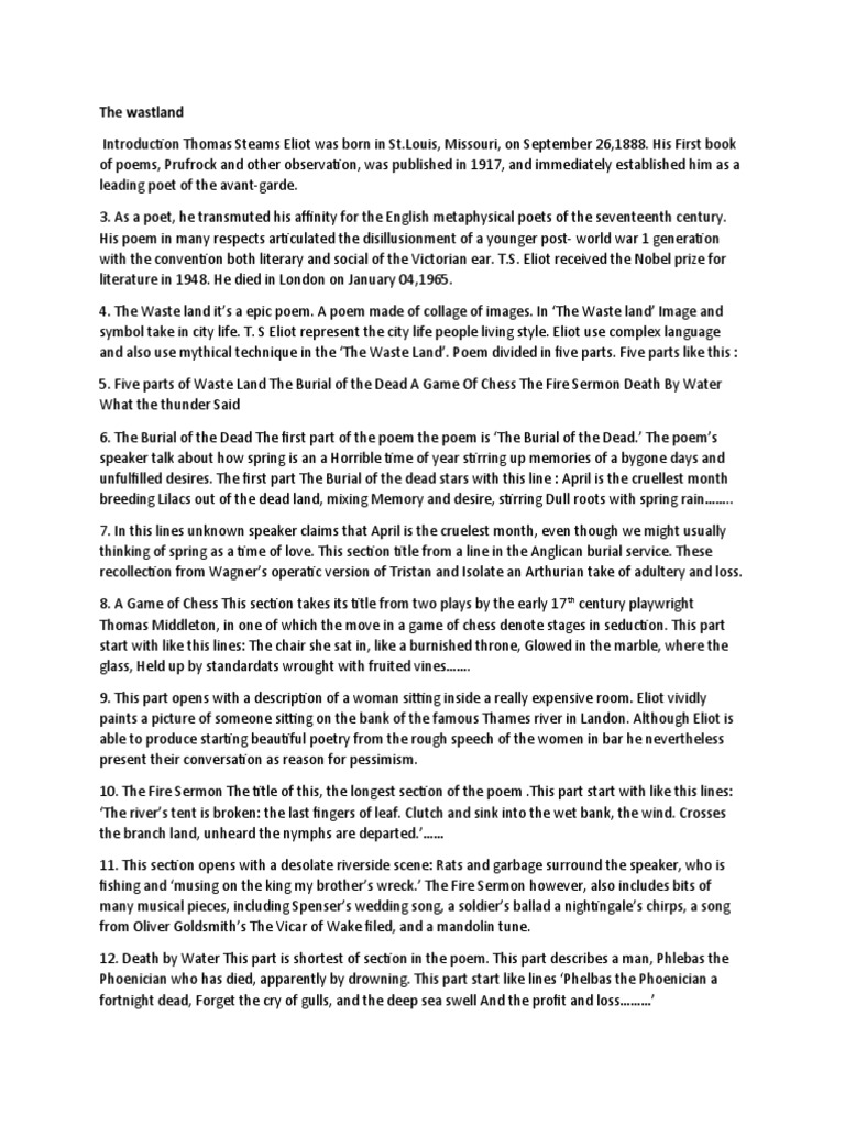 The Wastland Presentation | PDF | Classics