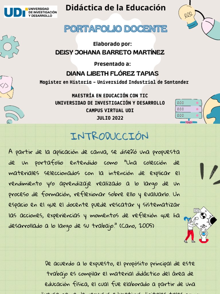 Portafolio Docente | PDF | Método de enseñanza | Aprendizaje