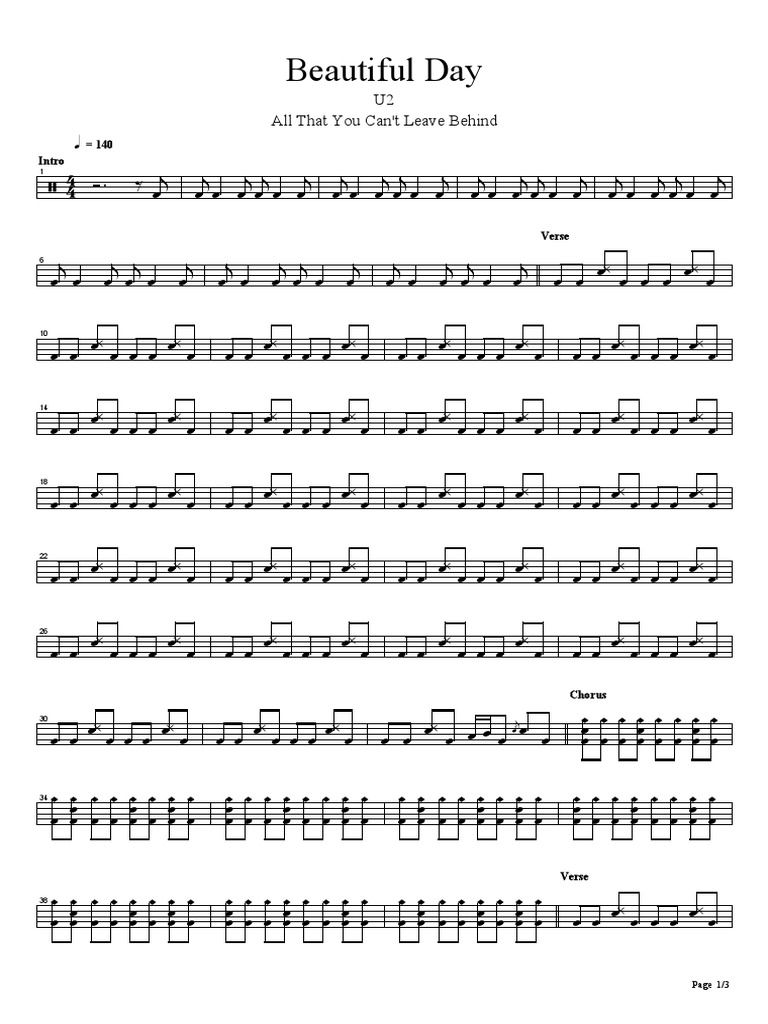 U2 Beautiful Day | PDF | Songs | Musical Forms