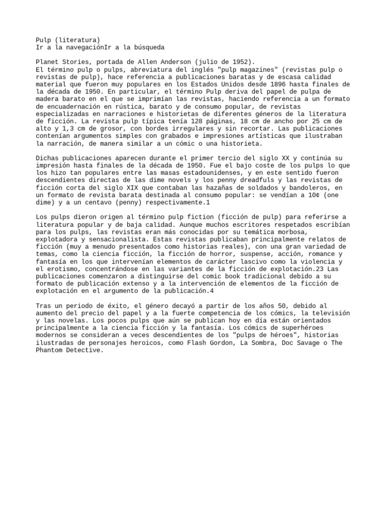 Pulp (Literatura) | PDF | Pulp Magazine | Publicaciones