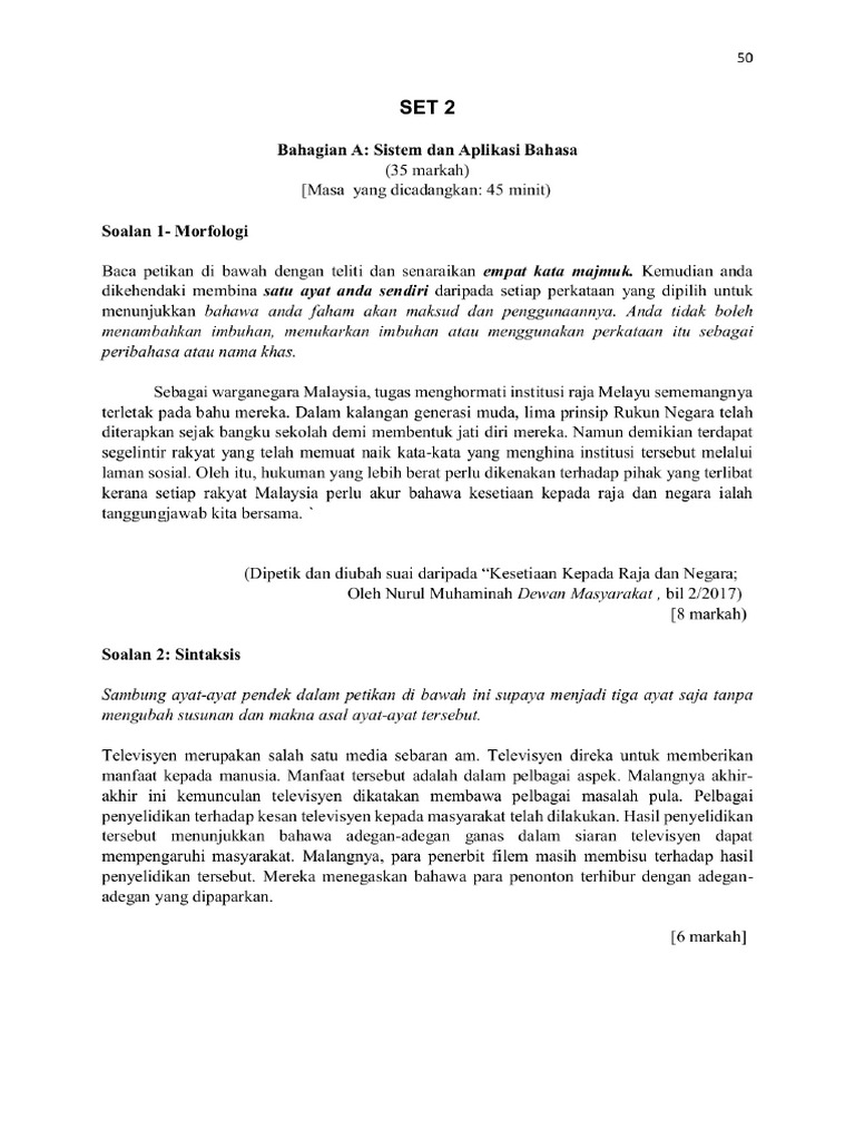 036 Modul Semarak Bahasa Melayu k1 & 2 Spm-51-58 | PDF