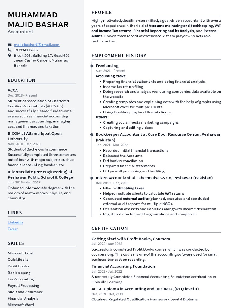 Resume Sample | PDF | Accounting | Accountant
