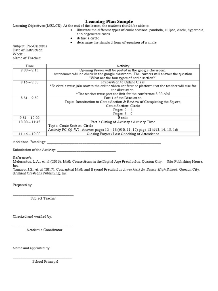 An Introduction to Conic Sections: Defining Circles and their Standard Form Equations | PDF ...
