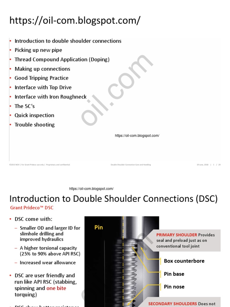 C1-Double Shoulder Connection Care and | PDF | Pipe (Fluid Conveyance ...